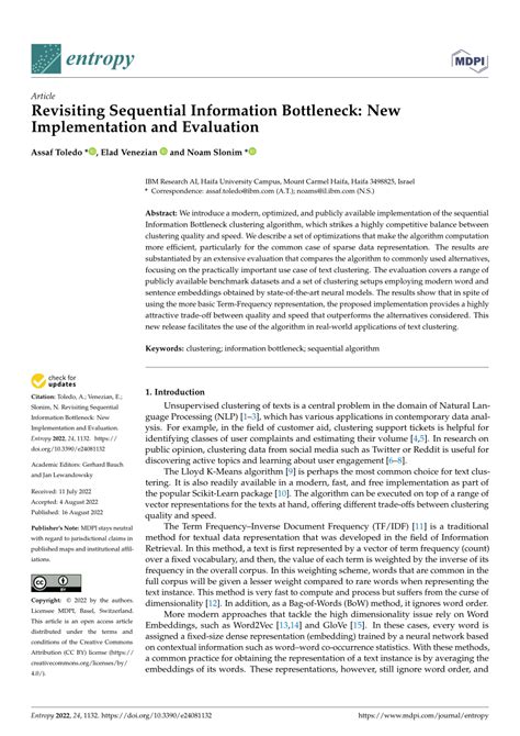 Pdf Revisiting Sequential Information Bottleneck New Implementation