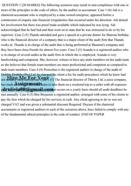 question 1 [20 marks] the following scenarios may result in non compl pdf