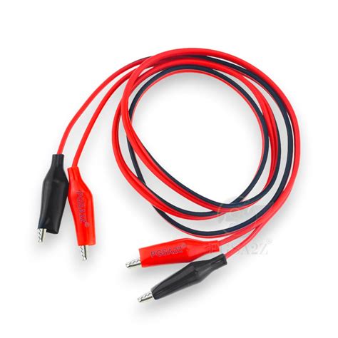 1m Double Head Crocodile Clip Line With Red And Black Clips Crocodile