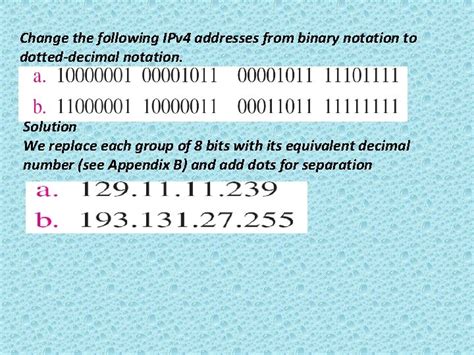 Exercise Objectives Statement Purpose Describe Dotted Decimal