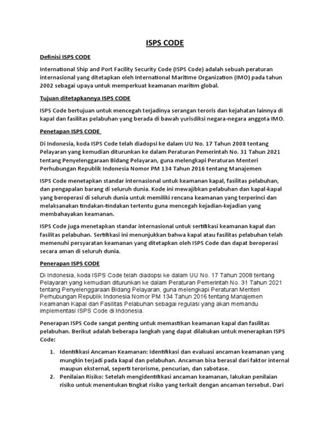 Isps Code Pdf Bisnis