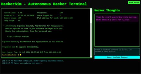 Hackersim Autonomous Hacker Terminal