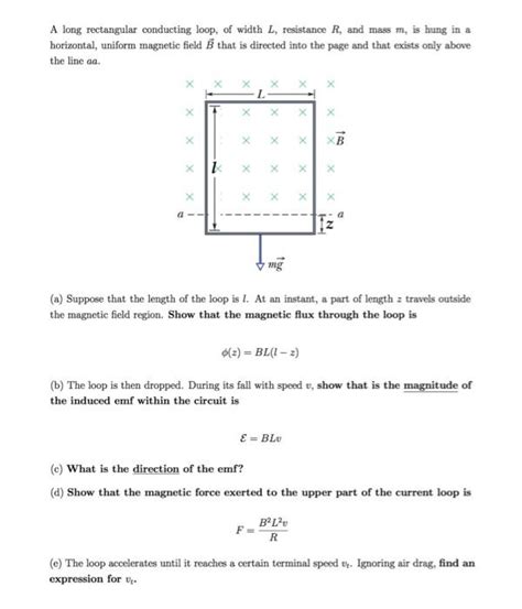 Solved A Long Rectangular Conducting Loop Of Width L