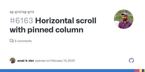 Horizontal Scroll With Pinned Column · Issue 6163 · Ag Gridag Grid