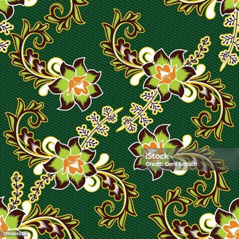 Ilustrasi Vektor Motif Batik Bunga Ilustrasi Stok Unduh Gambar