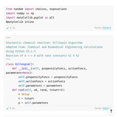 Gillespie Algorithm Python Nextjournal