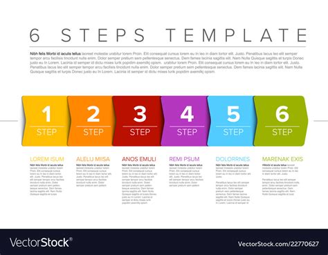 Progress Six Steps Template Royalty Free Vector Image