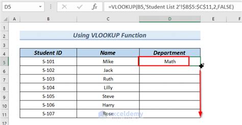 using vlookup to merge two sheets in excel with easy steps