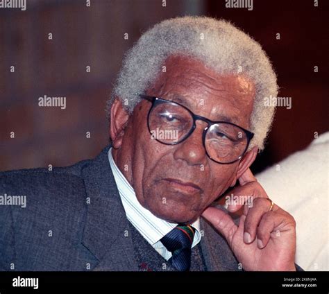 Oslo 19900129 Anc Leader Walter Sisulu Serious Portrait During The