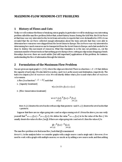 max flow min cut problems pdf graph theory areas of computer science
