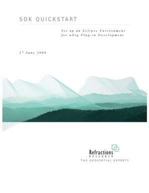 Fillable Online SDK Quickstart Set Up An Eclipse Environment For UDig Plug In Development Fax Fillable Online SDK Quickstart Set Up An Eclipse Environment For UDig Plug In Development Fax