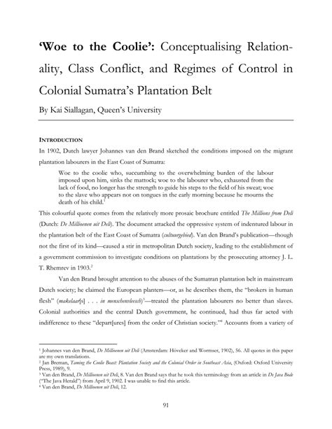 Pdf Woe To The Coolie Conceptualising Relation Ality Class