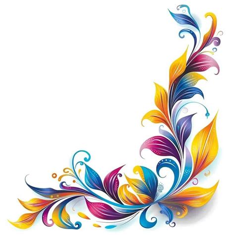 Stylish Floral Corner Design In 2025 Flower Background Design Flower Border Clipart Easy