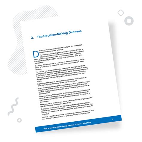 How To Avoid Decision Making Paralysis Skillbook Mind Tools Store
