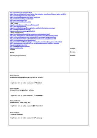 Project Proposal Form DOC Body Art Style Fashion