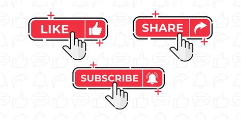 좋아요 공유 댓글 구독 및 공유 아이콘 버튼 벡터 그림 비디오 채널 블로그 및 배경 배너 개념에 대한 소셜 미디어 버튼 또는 아이콘 벡터 일러스트 디자인 템플릿 세트 모금에