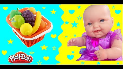 Куклы Пупсики делают овощи и фрукты из пластилина Плей До Play Doh Развивающее видео Youtube