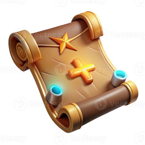 Vibrant Abstract 3d Scroll Illustration Game Asset Authentic 56556228 Png