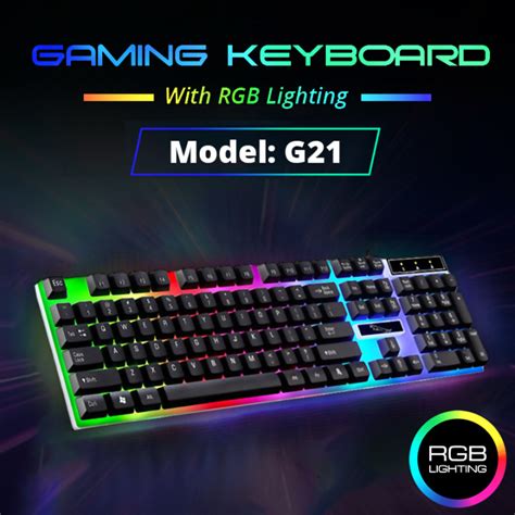 Gaming Keyboard Rgb Lighting G21 Elevate Your Gaming Setup With Stylish Backlit Keyboard