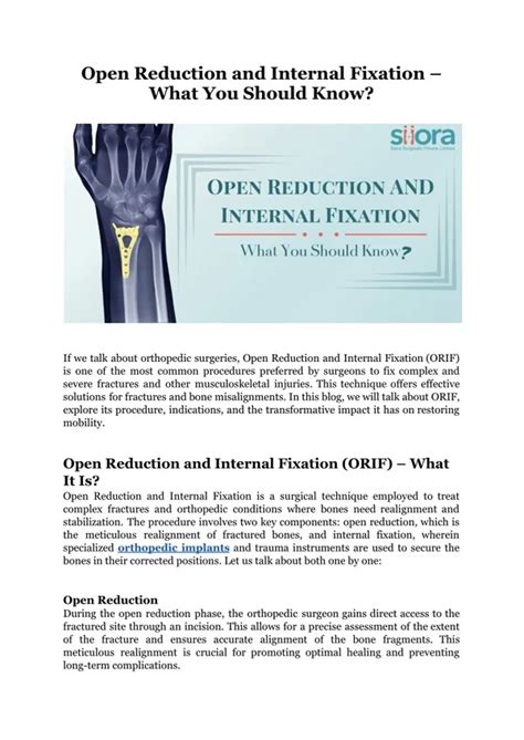 Ppt Open Reduction And Internal Fixation What You Should Know Powerpoint Presentation Id