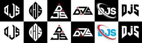 Djs Letter Logo Design In Six Style Djs Polygon Circle Triangle
