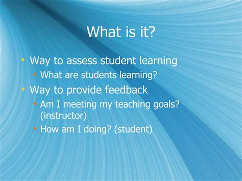 Classroom Assessment Techniques Ppt