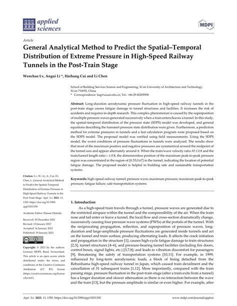 Pdf General Analytical Method To Predict The Spatial Temporal Distribution Of Extreme Pressure