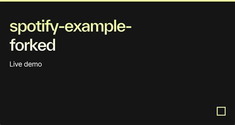 spotify example forked codesandbox