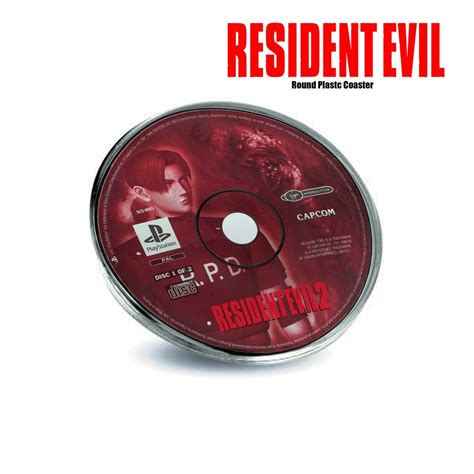 Resident Evil 2 Classic Ps1 Disc Style Glass Coaster