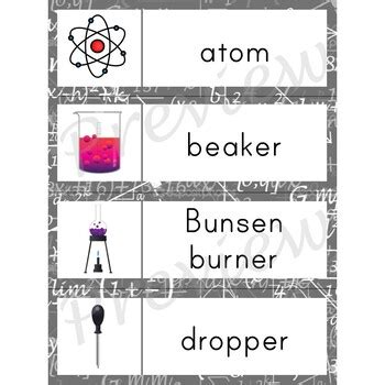 Writing Center Word List Science Lab Words TpT