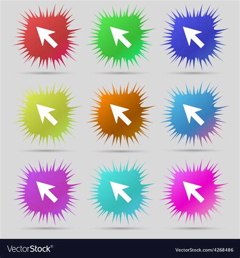 Cursor Arrow Icon Sign A Set Of Nine Original Vector Image