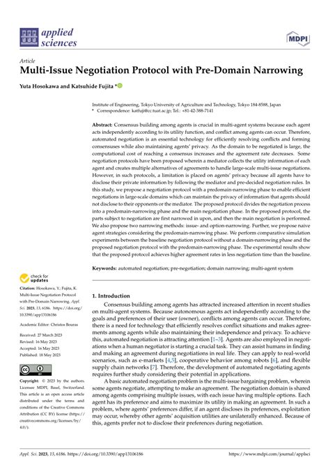 Pdf Multi Issue Negotiation Protocol With Pre Domain Narrowing