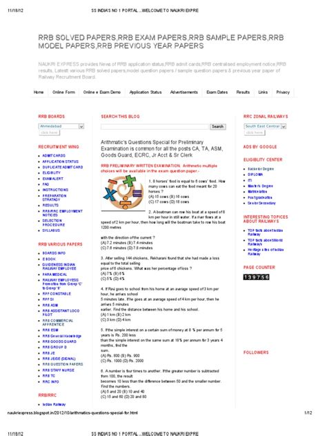 Arithmatics Questions Special Pdf Speed Kilogram