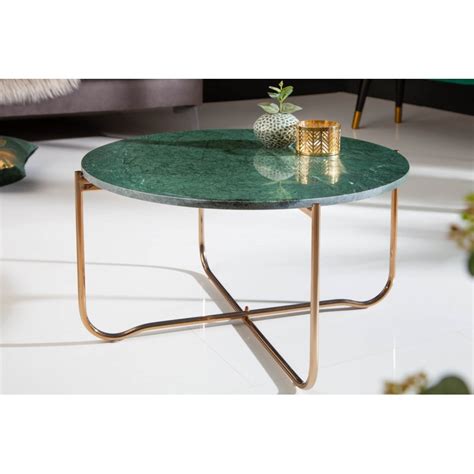 Table Basse Exclusive Noble 62cm Vert Marbre Véritable Finition De