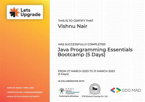 Vishnu Nair On Linkedin Connections Java Letsupgrade Experience