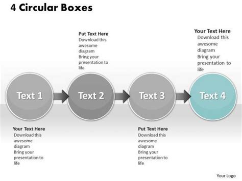 Ppt Four Interconnected Stock Exchange Text Circles PowerPoint Templates