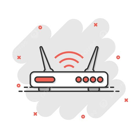 Comicstyle Wifi Router Icon With Internet Connection Splash Effect