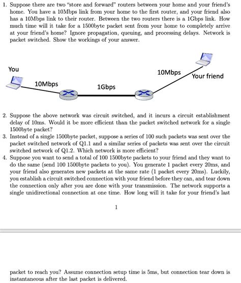 Solved 1 Suppose There Are Two Store And Forward” Routers