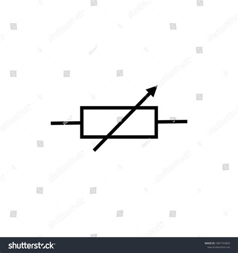 Variable Resistor Symbol On White Background Stock Vector Royalty Free Shutterstock