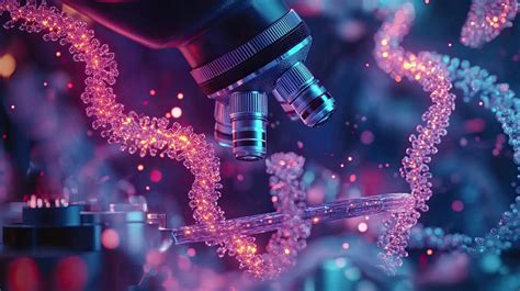 Genetics Research In A 3d Laboratory Environment With Detailed Illustrations Of Chromosomes