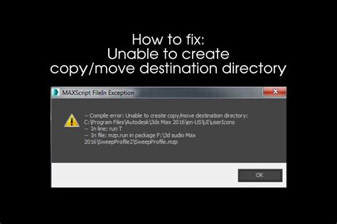 how to fix unable to create copy move destination directory