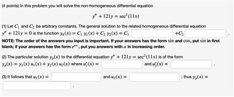 Solved Points In This Problem You Will Solve The Chegg Com