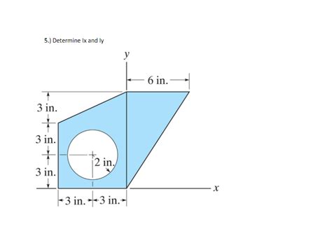 Solved 5 Determine Ix And Ly у 6 In 3 In 1 3 In 1 3 In