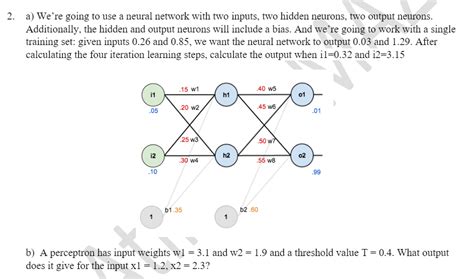 Solved A We Re Going To Use A Neural Network With Two Chegg