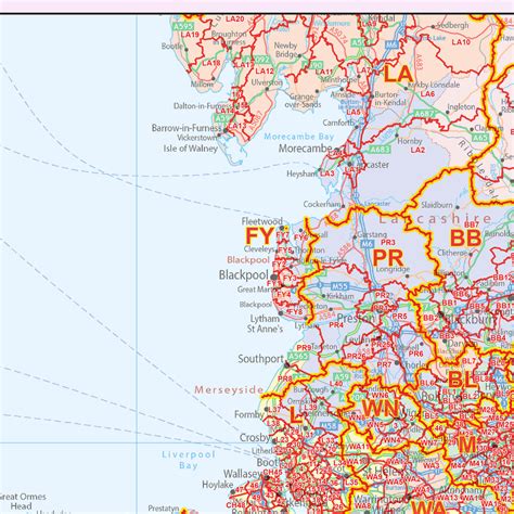England And Wales Postcode District Wall Map D9 Xyz Maps