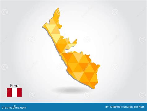 Geometric Polygonal Style Vector Map Of Peru Low Poly Map Of Peru