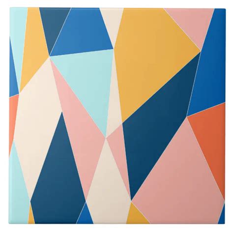 Geometric Abstract Triangles Ceramic Tile Zazzle