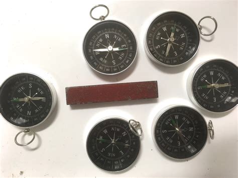 Compasses Showing Magnetic Force Field