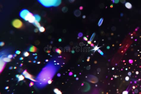 Dark Abstract Background Colorful Light Fragments And Bokeh Overlay Effects Stock Illustration