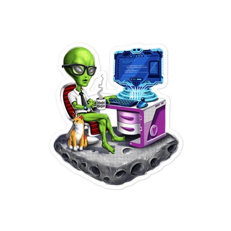 Alien Programmer Sticker Funny Coder Sticker Programming Decal